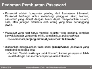 Adequate password policy | PDF
