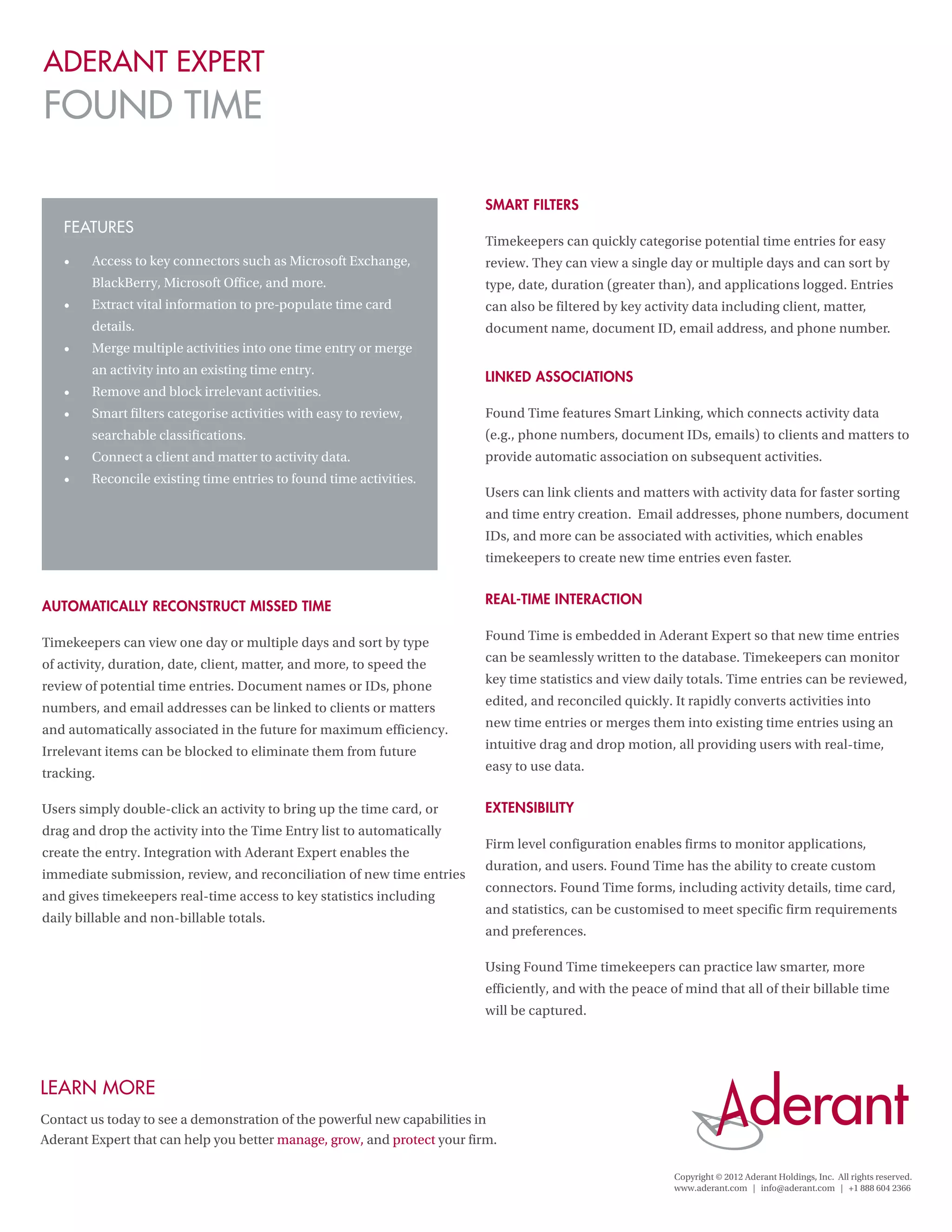 Aderant Found Time | PDF