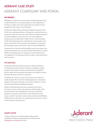 Aderant CompuLaw Web Portal Case Study | PDF | Computer Software and ...
