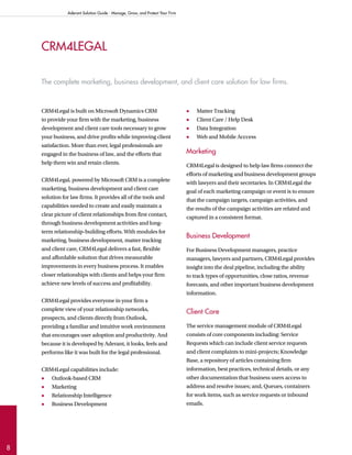 Aderant 2012 Solutions Guide: Mange, Grow, and Protect Your Firm | PDF