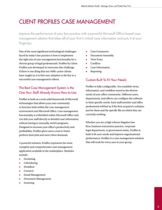 Aderant 2012 Solutions Guide: Mange, Grow, and Protect Your Firm | PDF