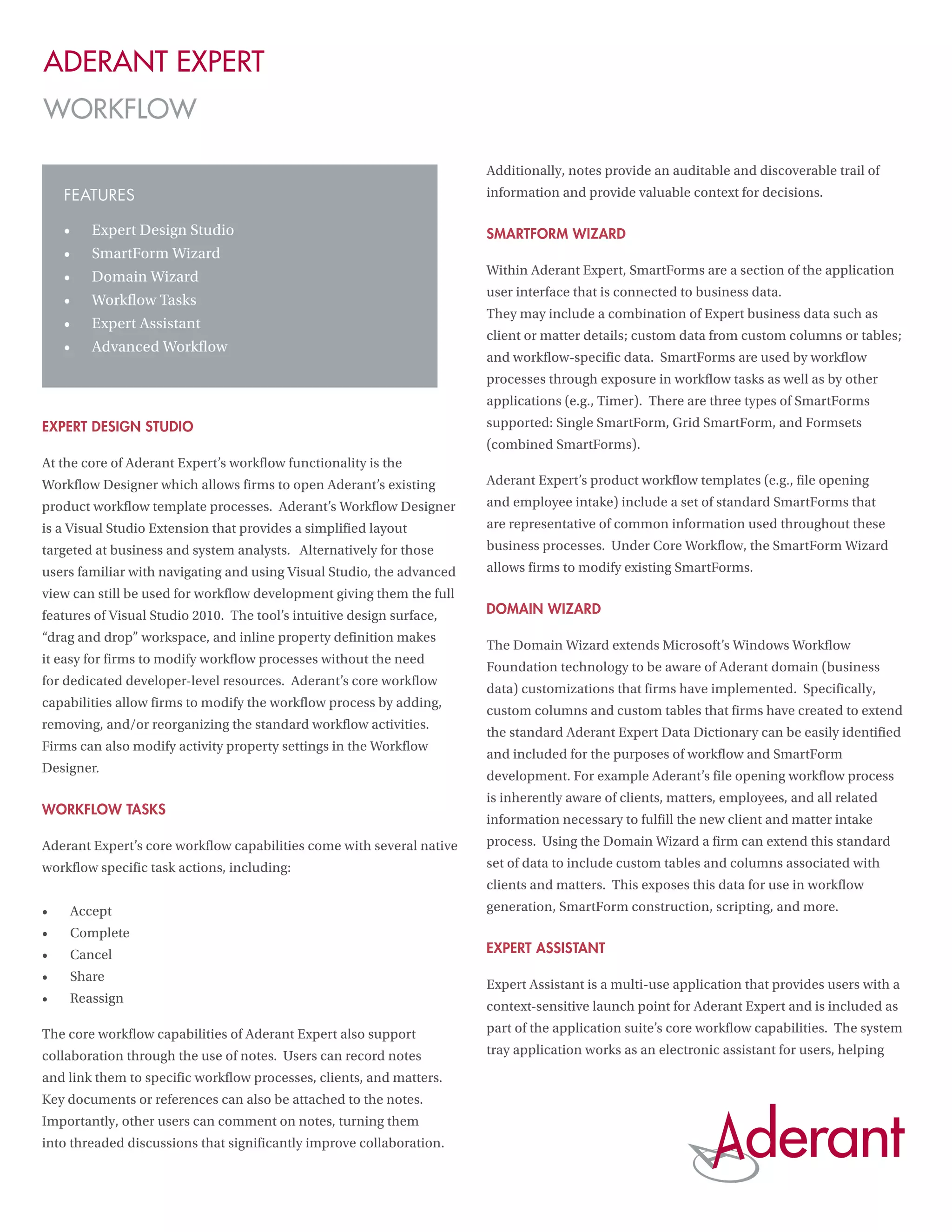 Aderant Expert - Advanced Workflow Design | PDF