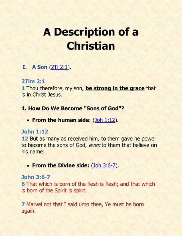 A Biblical Description of a Christian | PDF