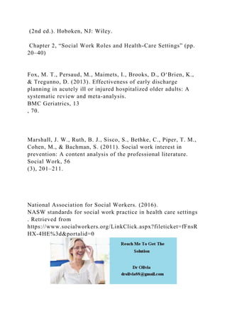 a description of three primary roles of medical social work.docx