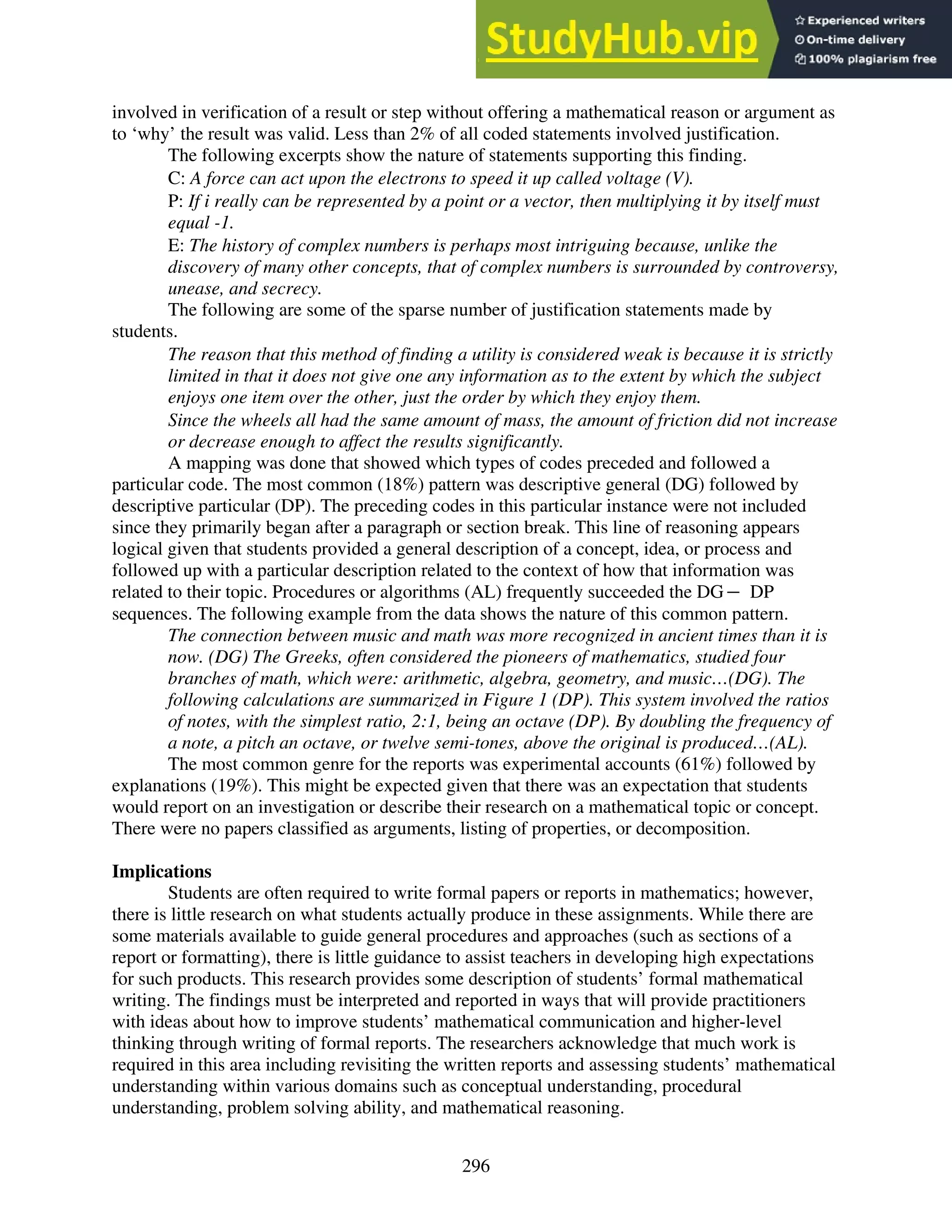 A Descriptive Analysis Of Secondary Mathematics Students Formal Report Writing | PDF