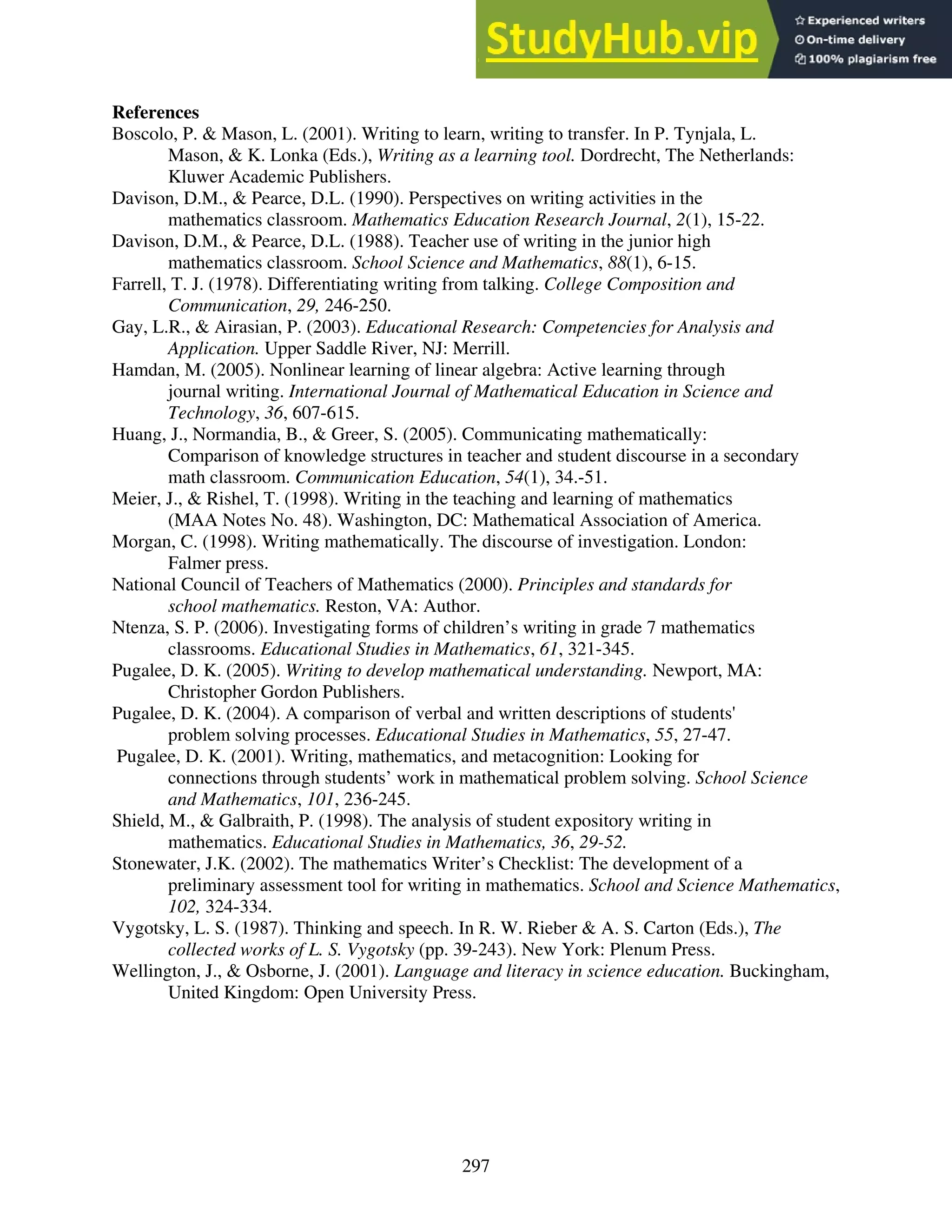 A Descriptive Analysis Of Secondary Mathematics Students Formal Report Writing | PDF