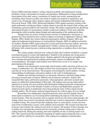 A Descriptive Analysis Of Secondary Mathematics Students Formal Report ...