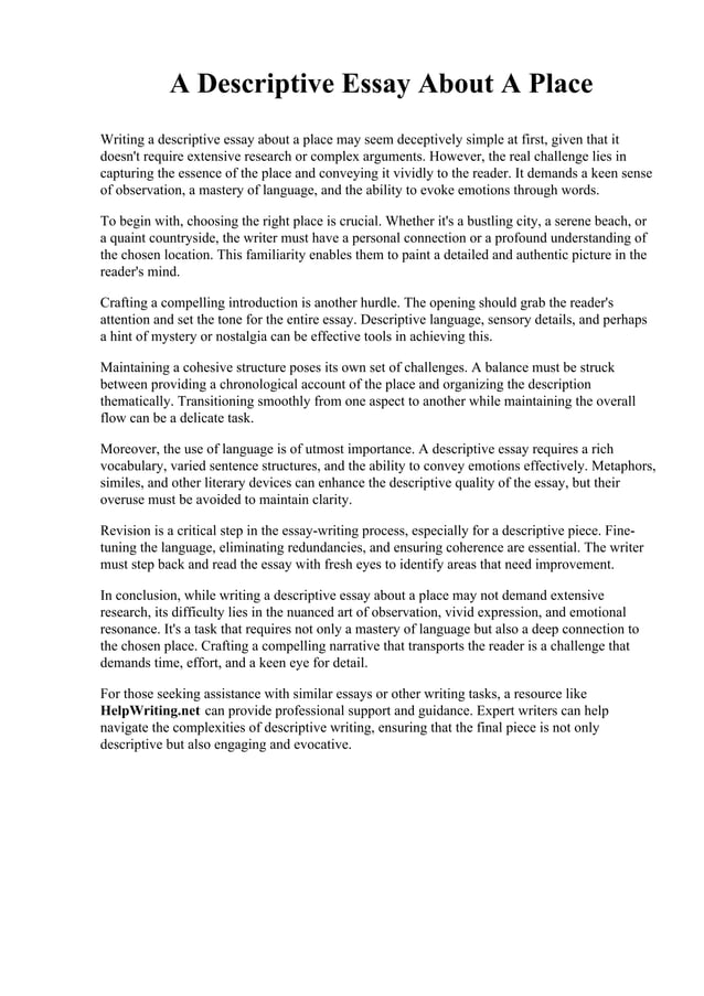 A Descriptive Essay About A Place.pdf | Free Download