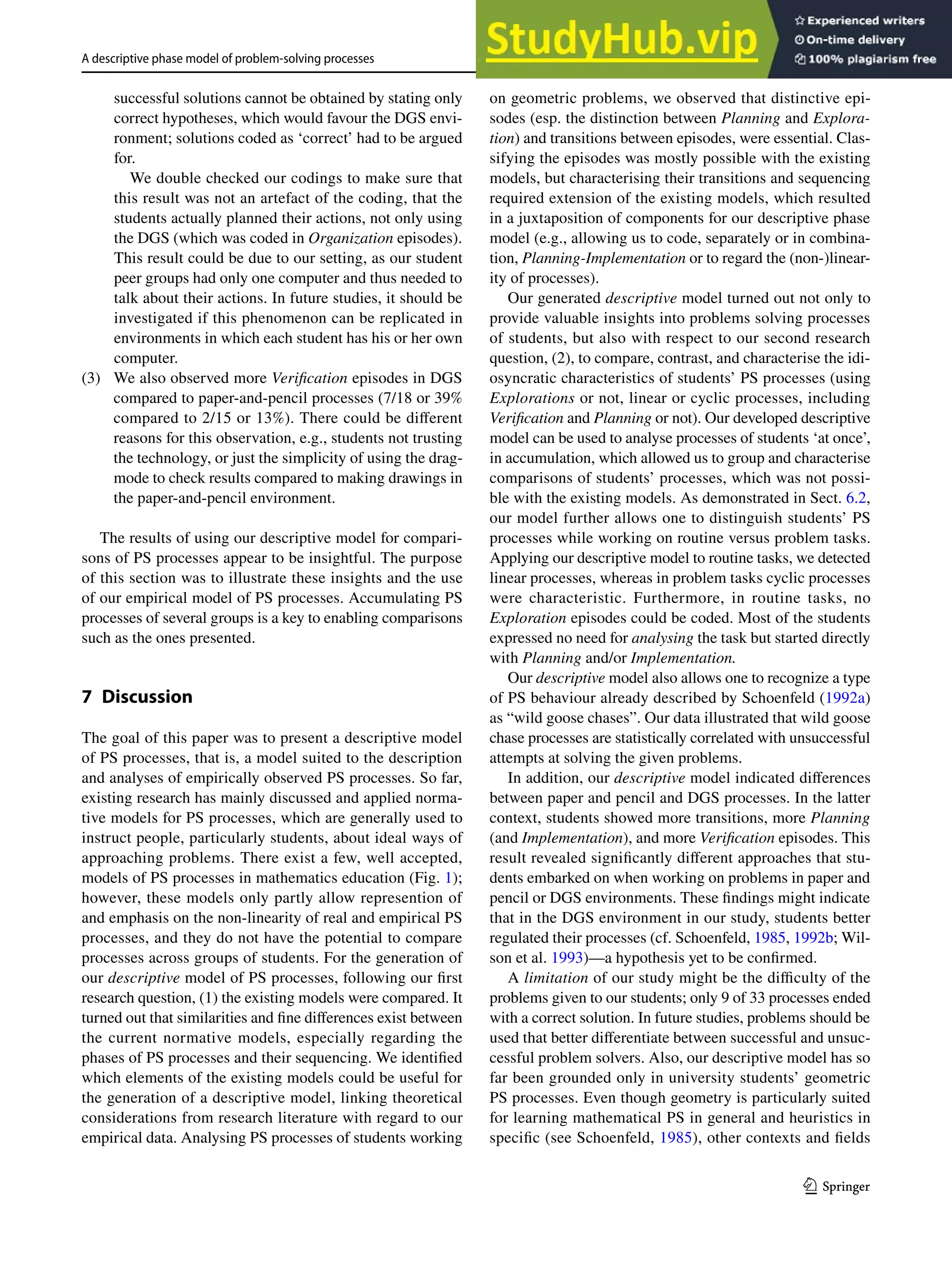 A Descriptive Phase Model Of Problem-Solving Processes | PDF