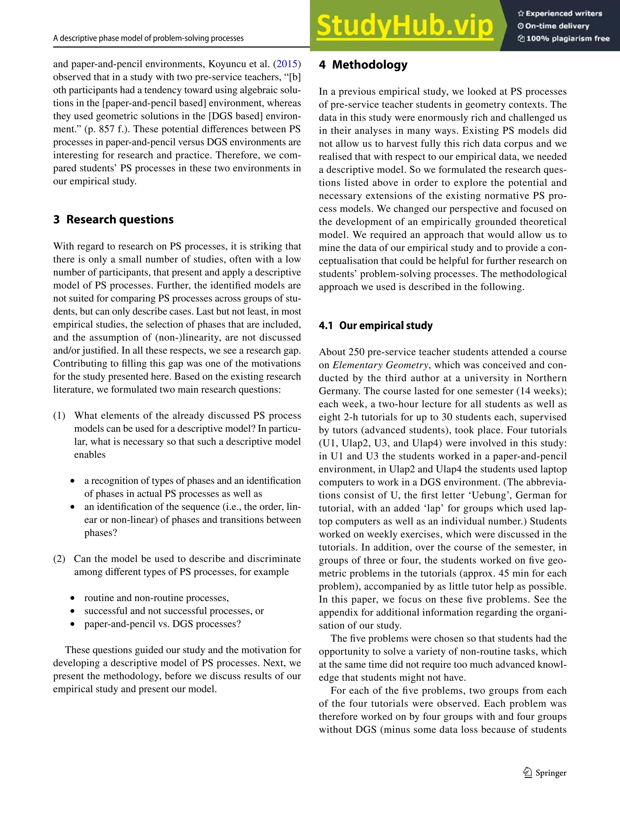 A Descriptive Phase Model Of Problem-Solving Processes | PDF
