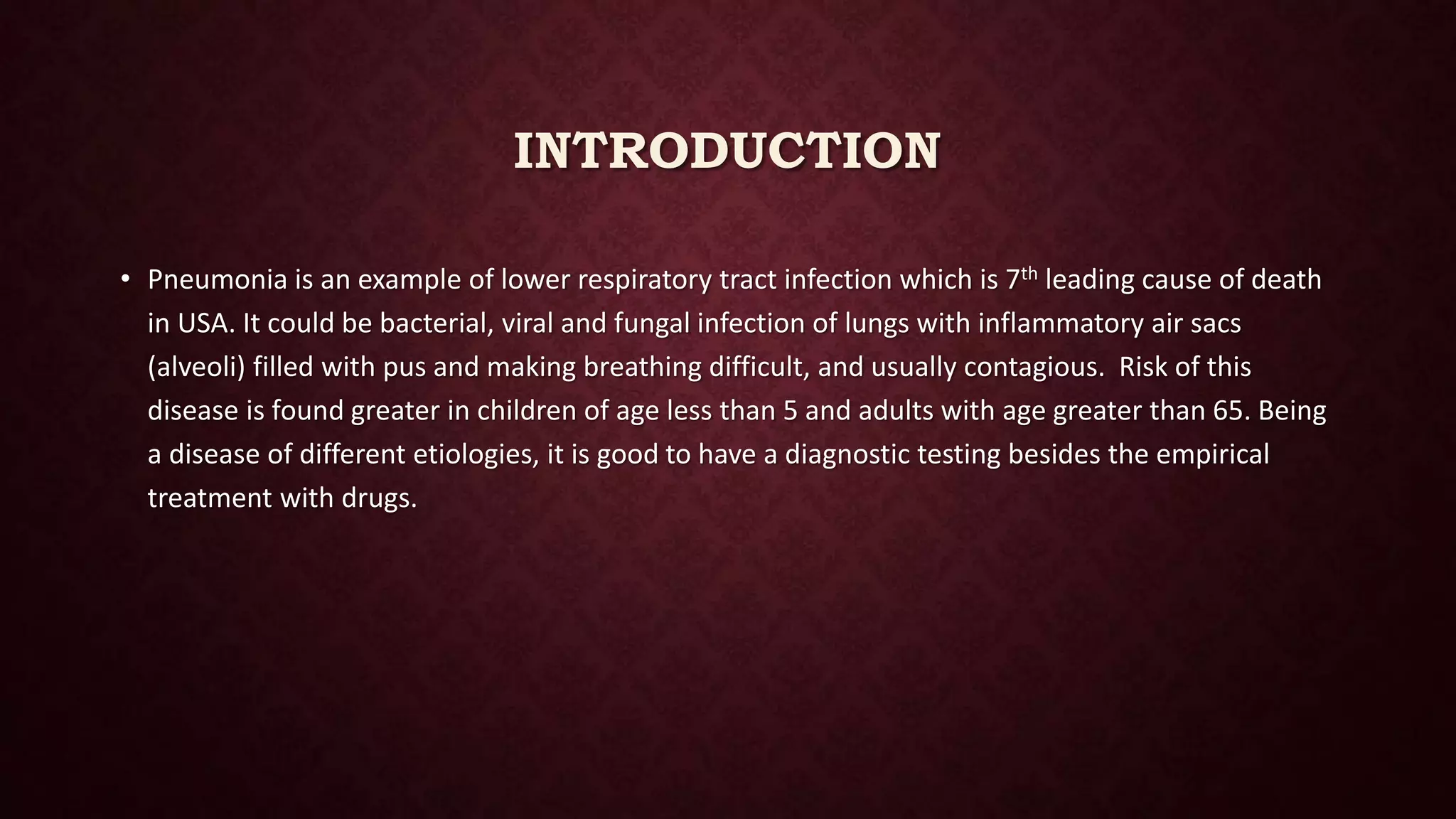 A descriptive review of pneumonia | PPTX