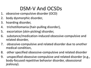 Obsessive-Compulsive and Related Disorders (DSM-V) | PPTX