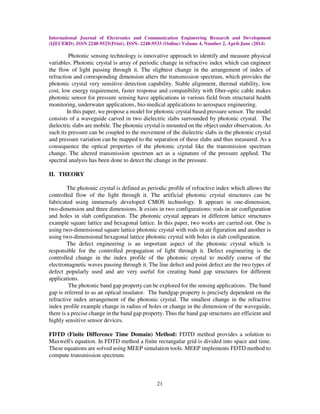A DESIGN AND SIMULATION OF OPTICAL PRESSURE SENSOR BASED ON PHOTONIC ...