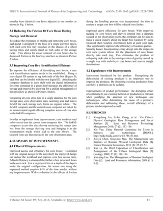 A design for improving the core shelf system in a core repository | PDF ...