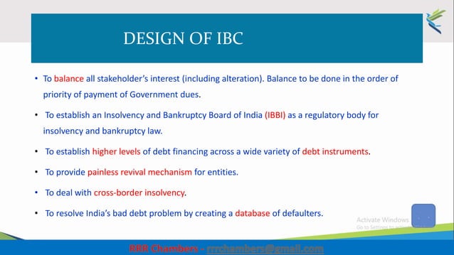 A DESIGN OF IBC - A CONDUCTIVE PROCESS IN PROTECTING THE INTEREST OF ...