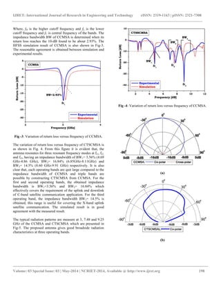 A design of triple band slot loaded circular microstrip antenna for c ...
