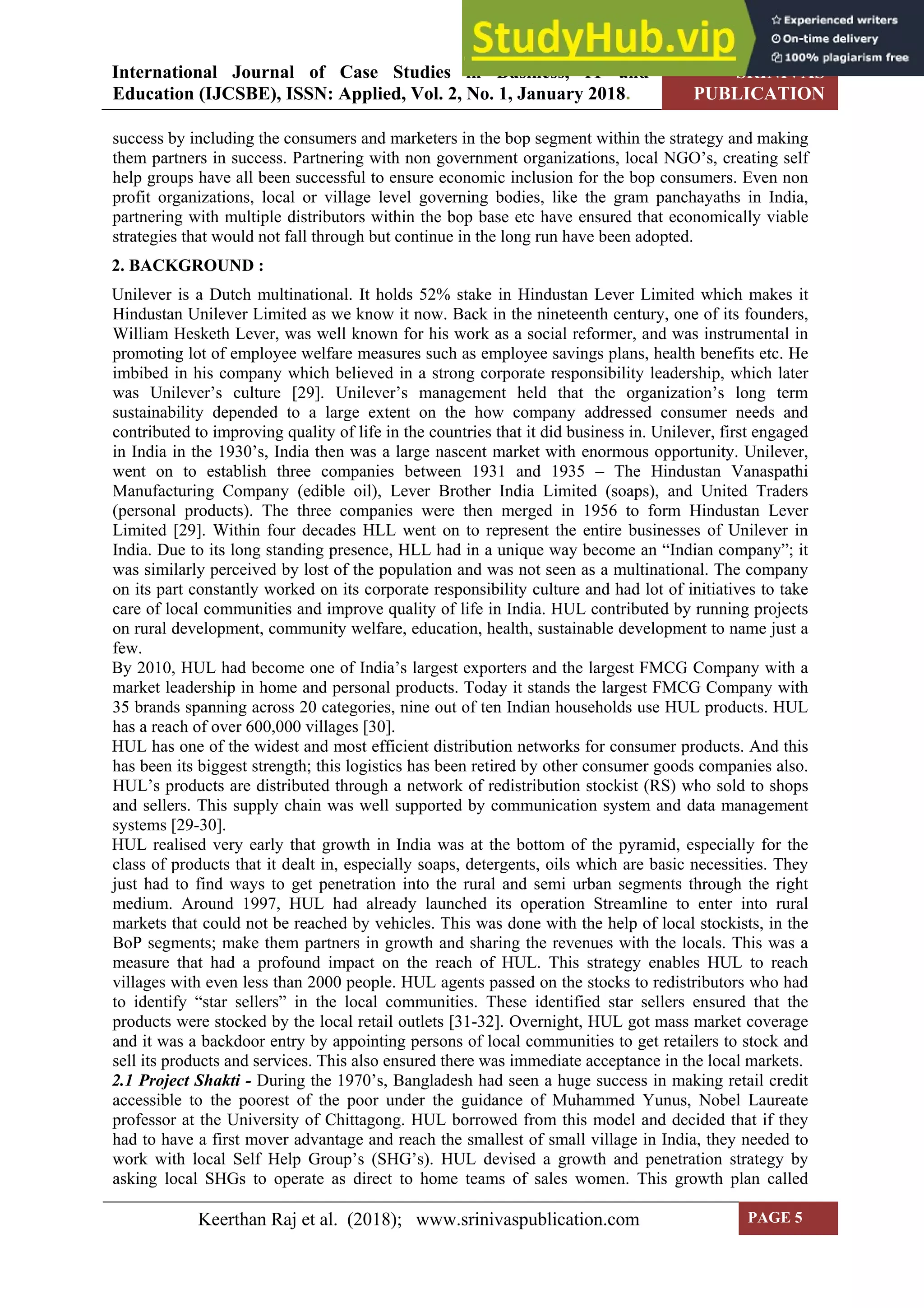 A Desi Multinational A Case Study Of Hindustan Unilever Limited | PDF