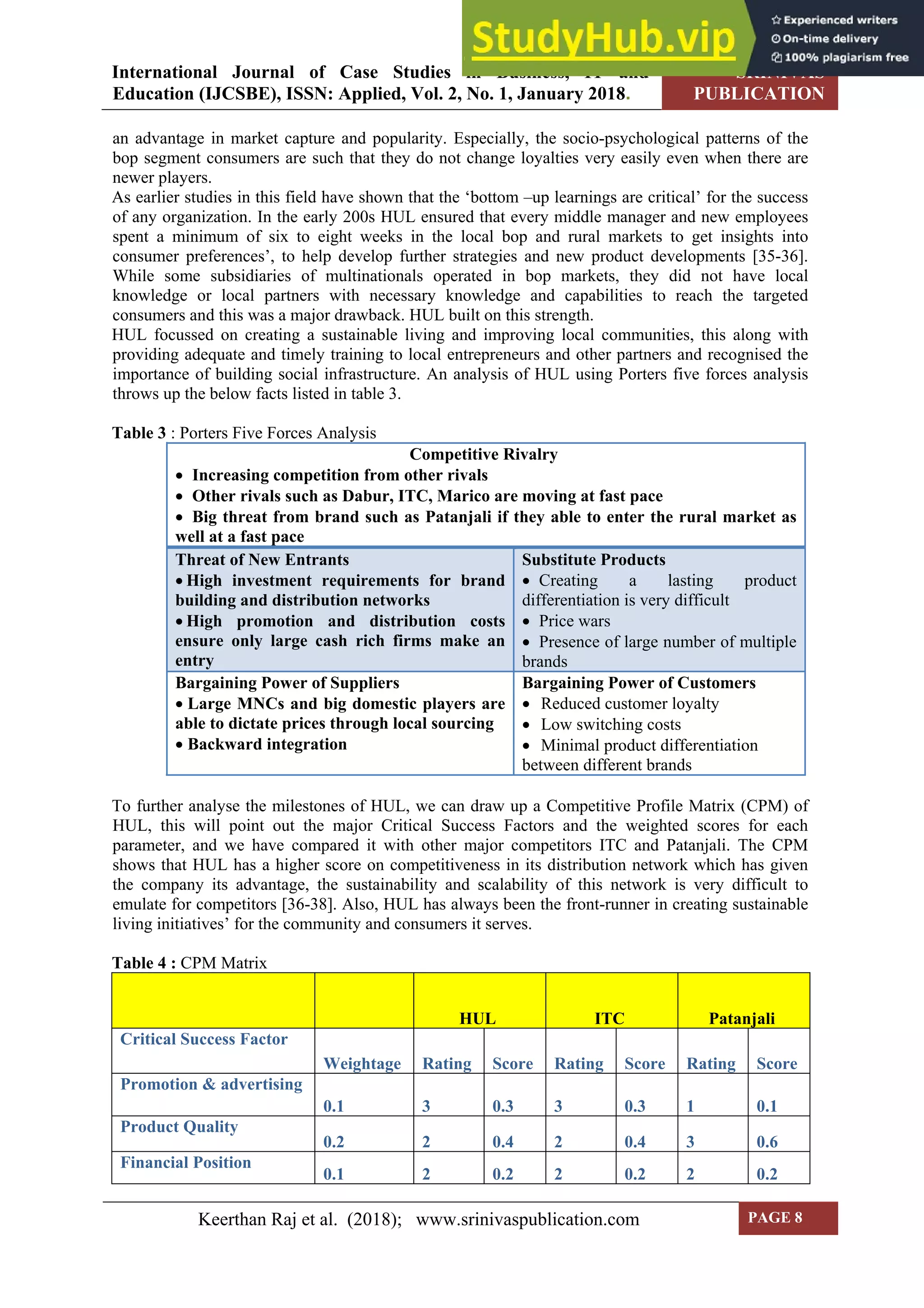 A Desi Multinational A Case Study Of Hindustan Unilever Limited | PDF