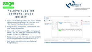 Automated Purchase Invoice Processing for Sage 200 using Adest 200 | PPT