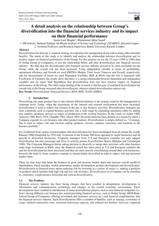 A detail analysis on the relationship between group’s diversification | PDF