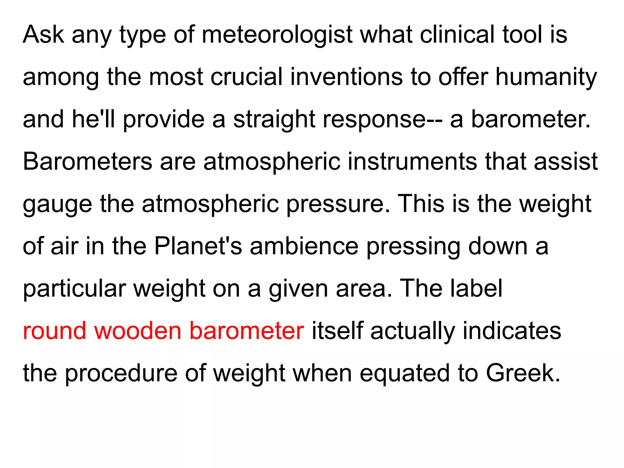 A detailed check out the types of barometers | ODP