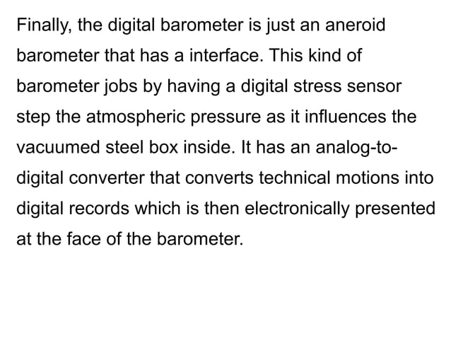 A detailed check out the types of barometers | ODP
