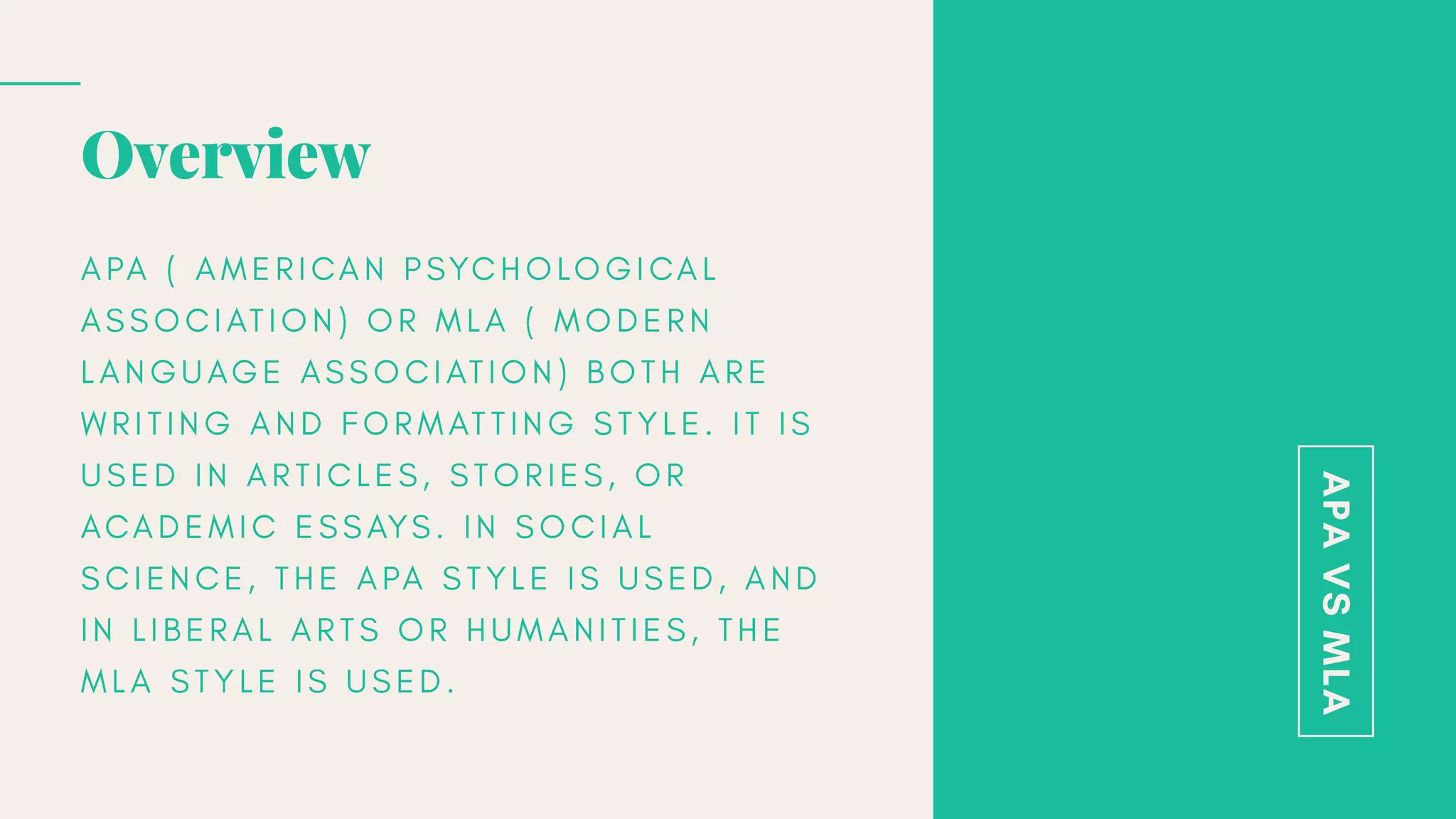 A Detailed Comparison between APA vs MLA format | PPT