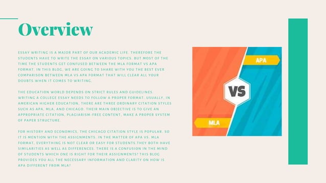A Detailed Comparison between APA vs MLA format | PPT