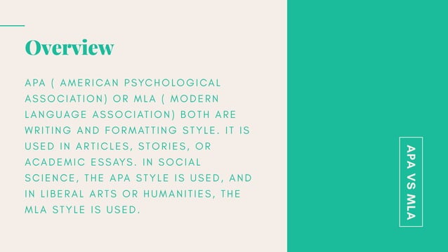 A Detailed Comparison between APA vs MLA format | PPT