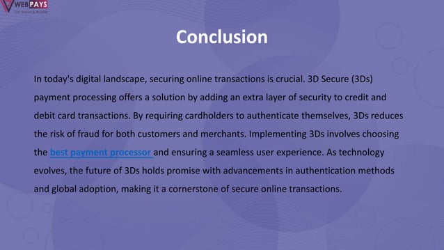 A Detailed Guide To 3Ds Payment Processing | PPT