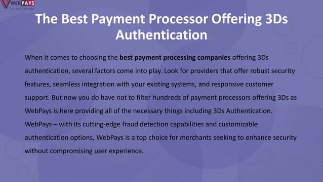 A Detailed Guide To 3Ds Payment Processing | PPT