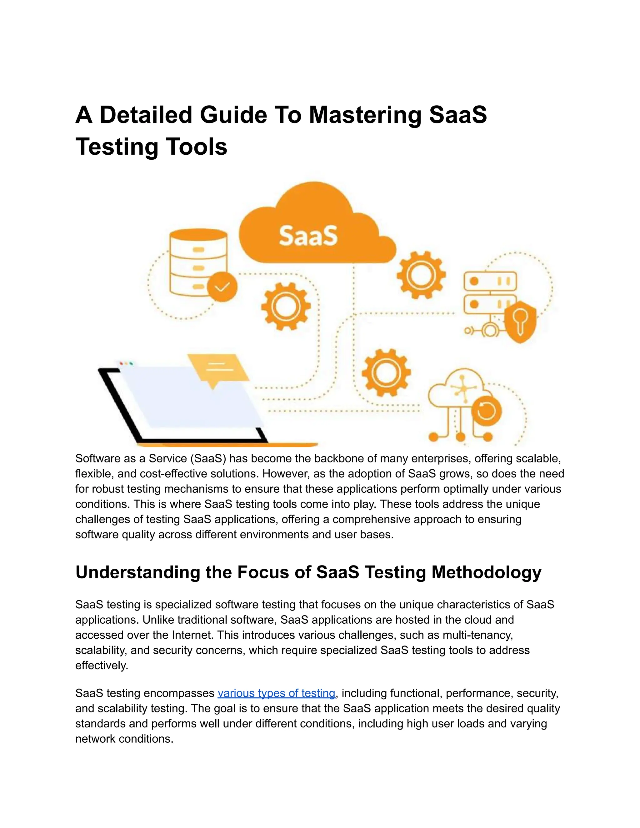A Detailed Guide To Mastering Saas Testing Toolspdf