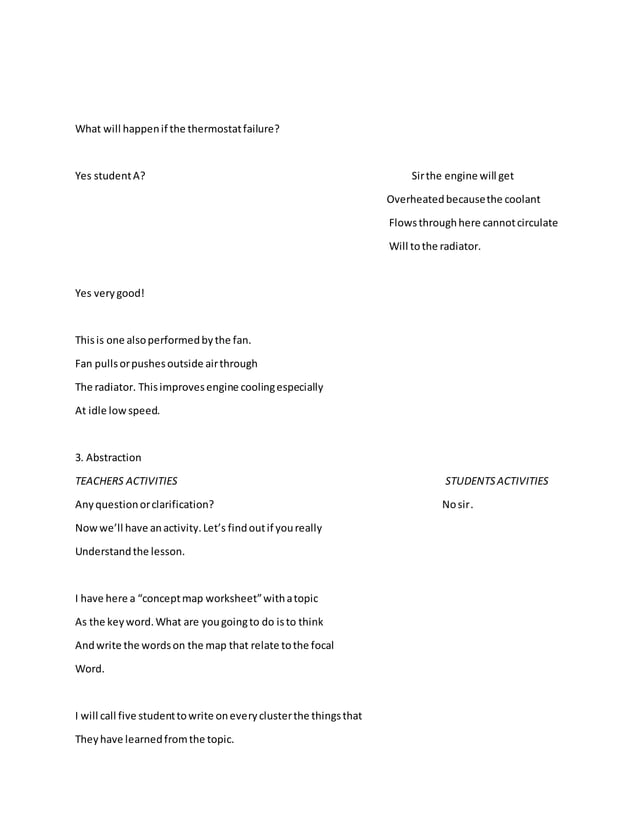 A detailed lesson plan in automotive | DOCX