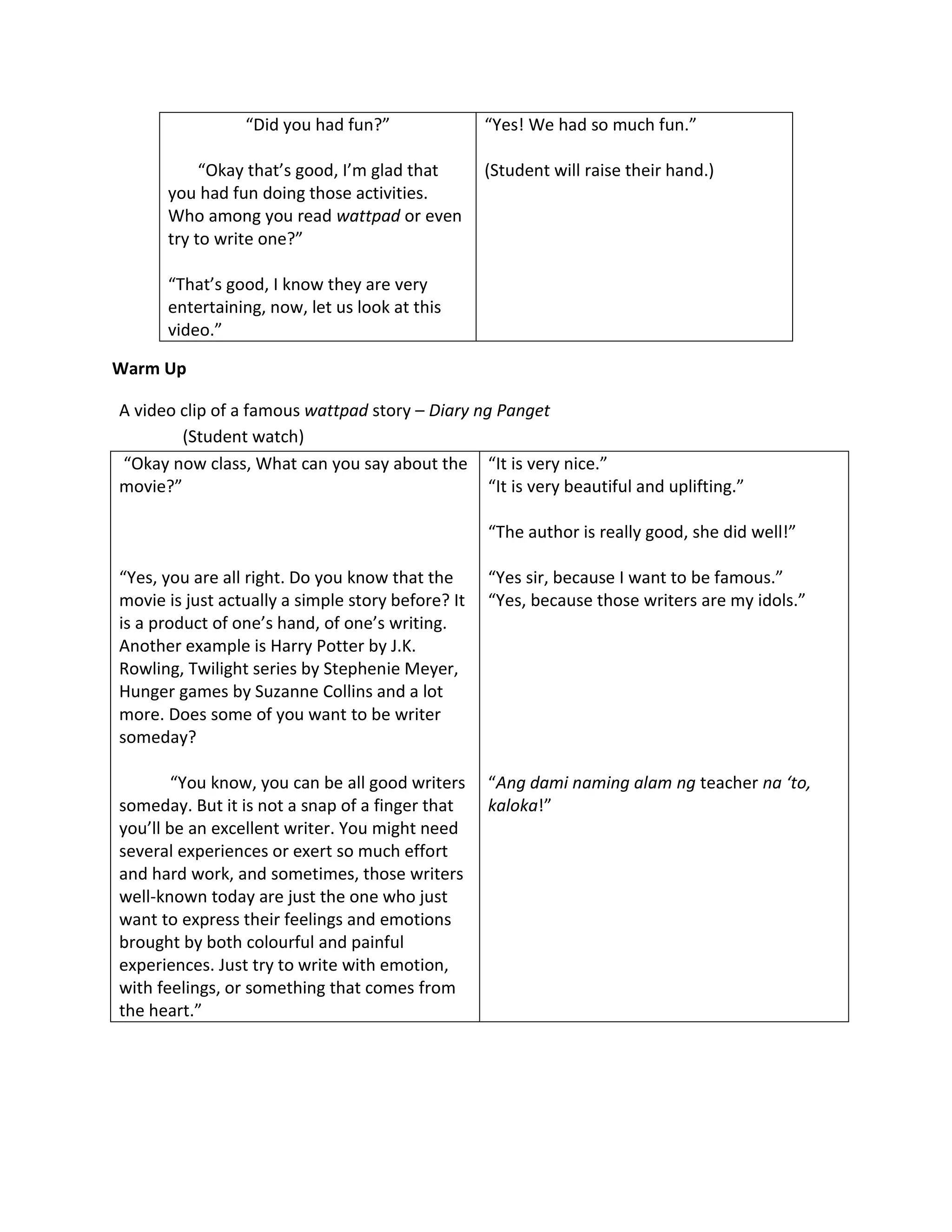 A detailed lesson plan in english | DOCX