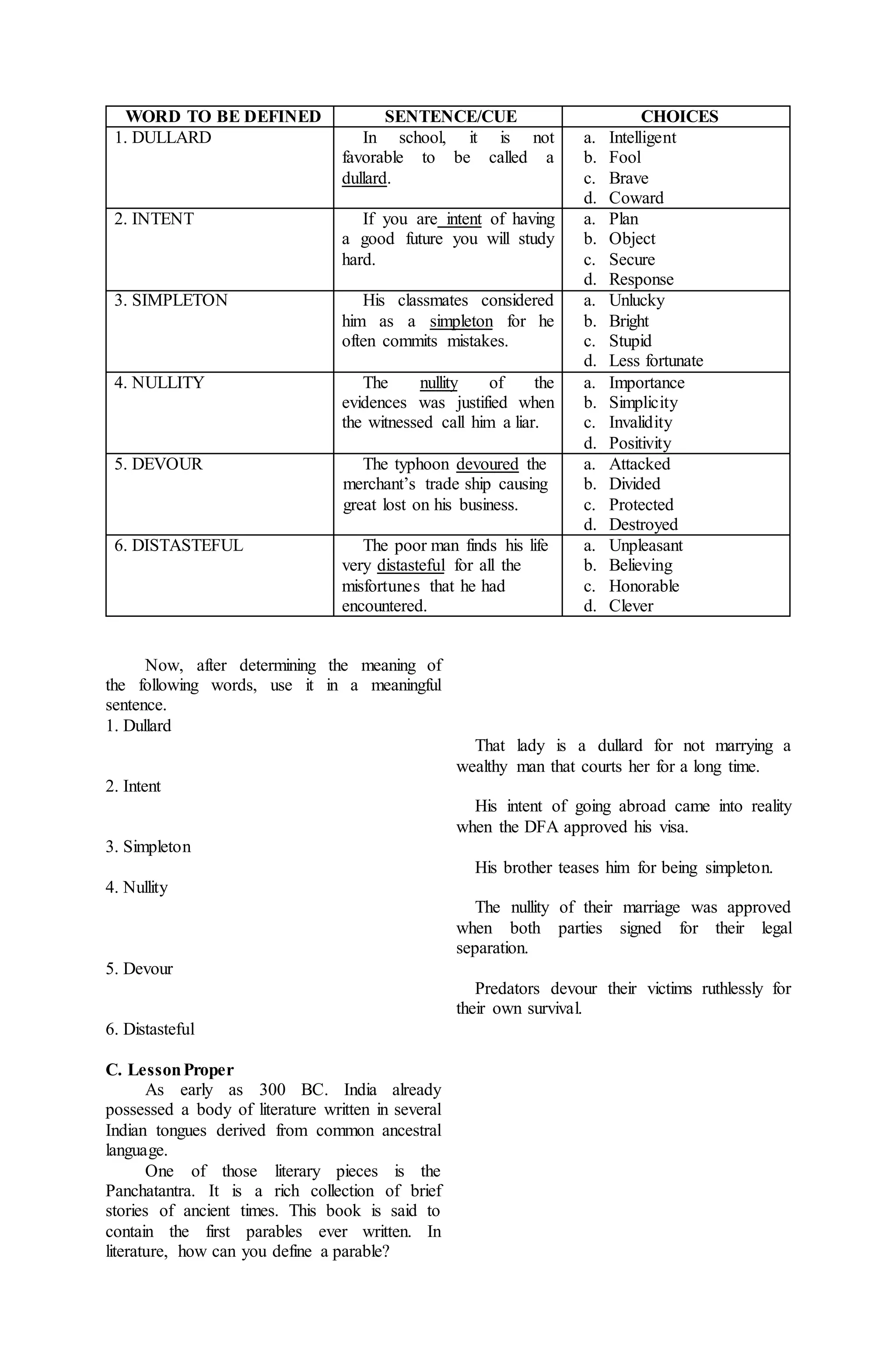 A detailed lesson plan in english ii | DOCX