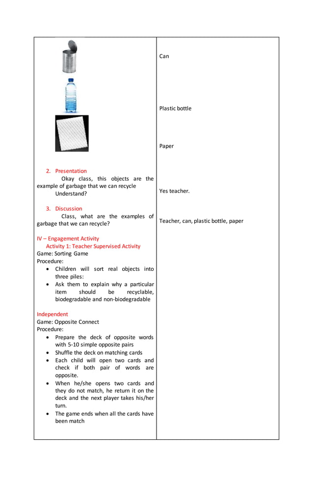 A detailed lesson plan in kinder | DOCX | Daycare and Pre-School ...