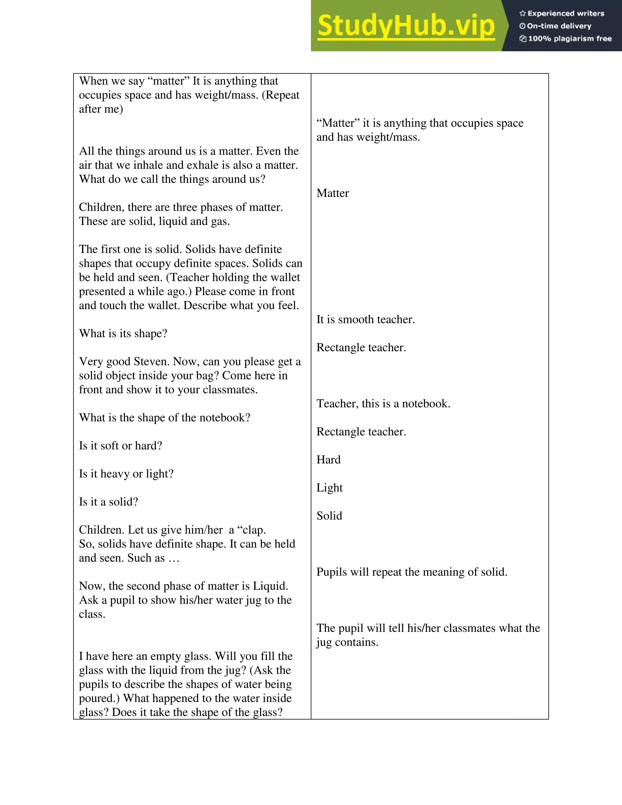A Detailed Lesson Plan In Science 1 | PDF