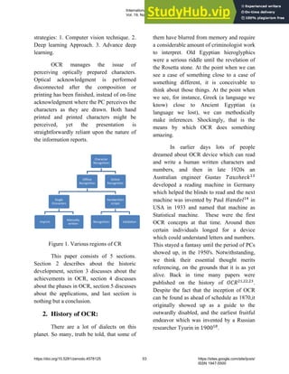 A Detailed Study And Recent Research On OCR | PDF