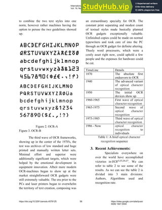 A Detailed Study And Recent Research On OCR | PDF