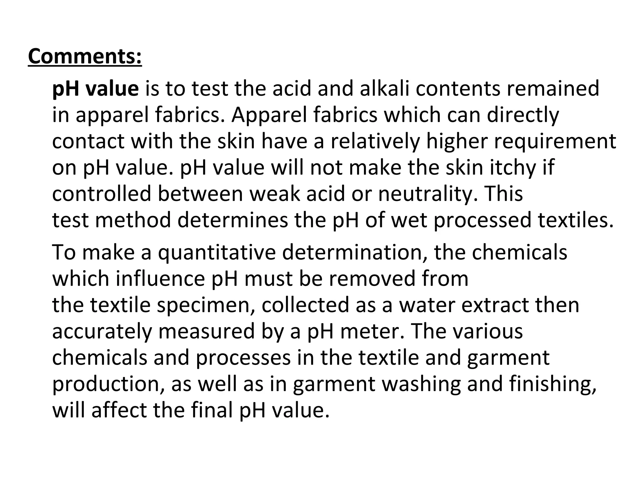 Determine ph of fabric or garments | PPT