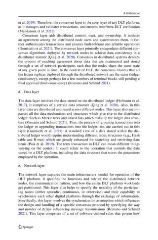 A developed distributed ledger technology architectural layer framework ...