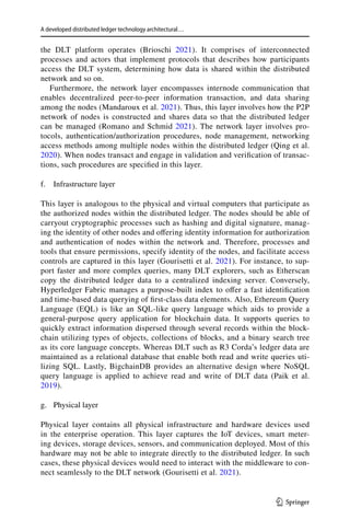 A developed distributed ledger technology architectural layer framework for decentralized ...