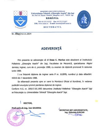 Adeverinta facultate | PDF