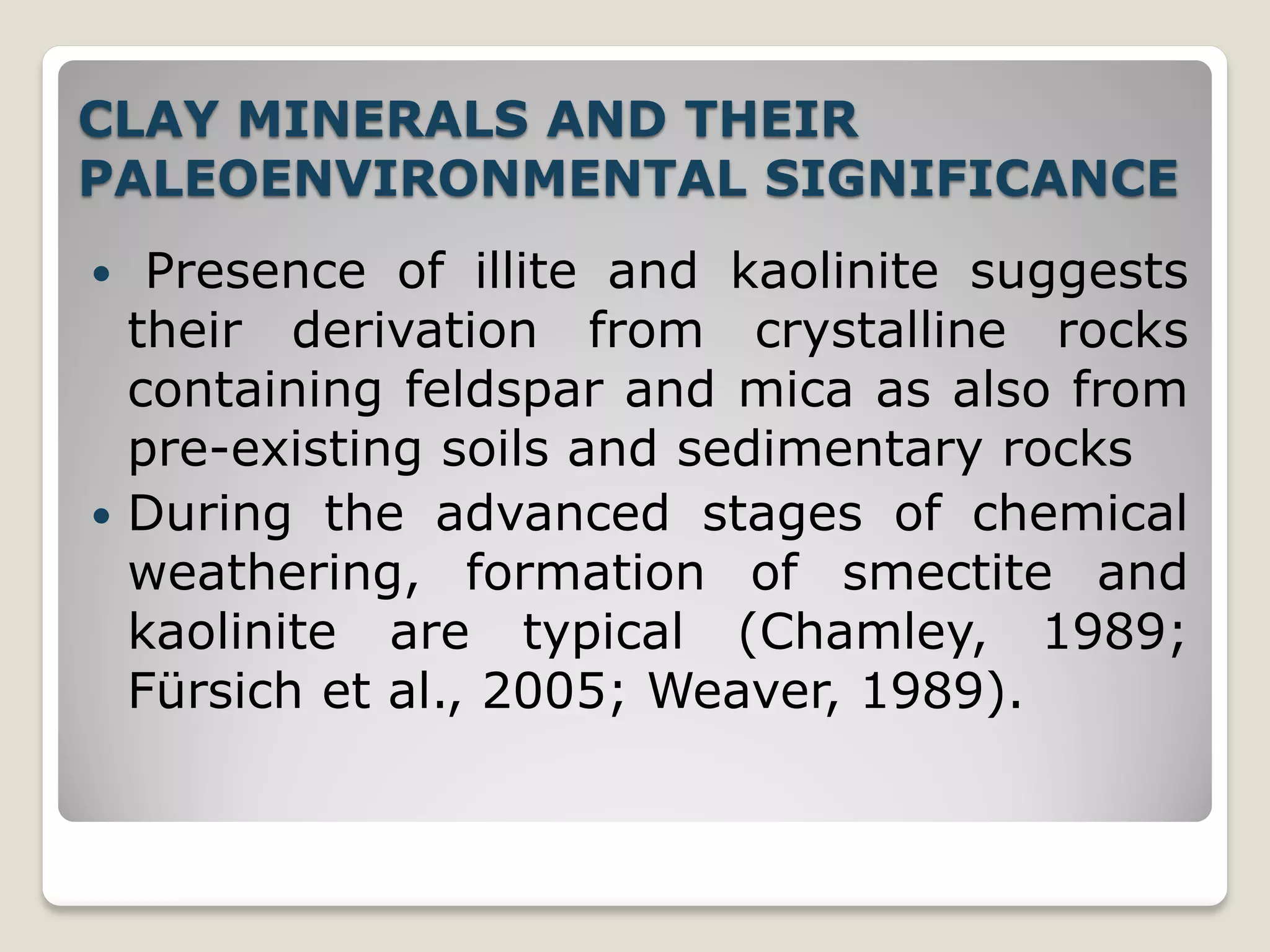 Paleoenvironmental significance of clay minerals | PDF