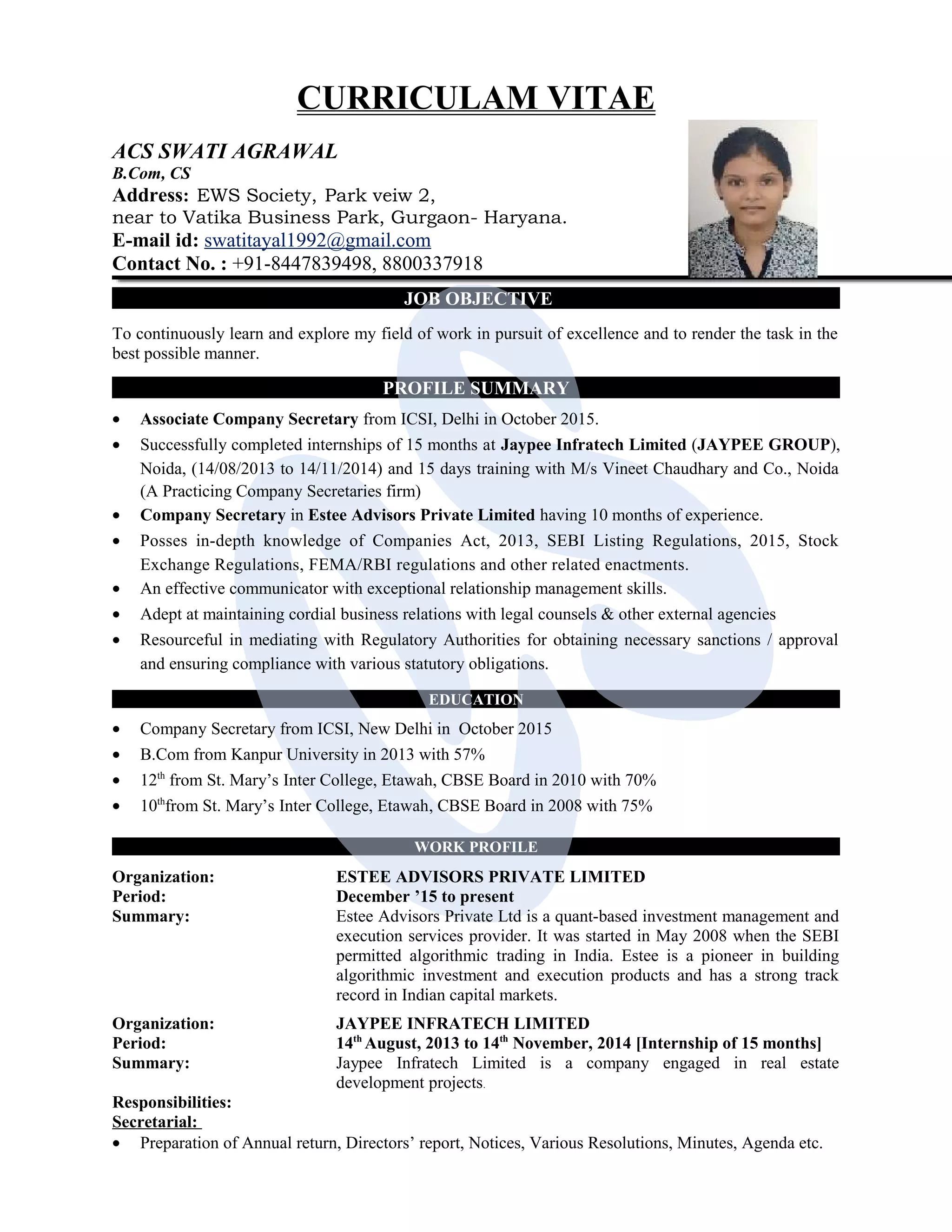 CV_CS Swati Agrawal | PDF