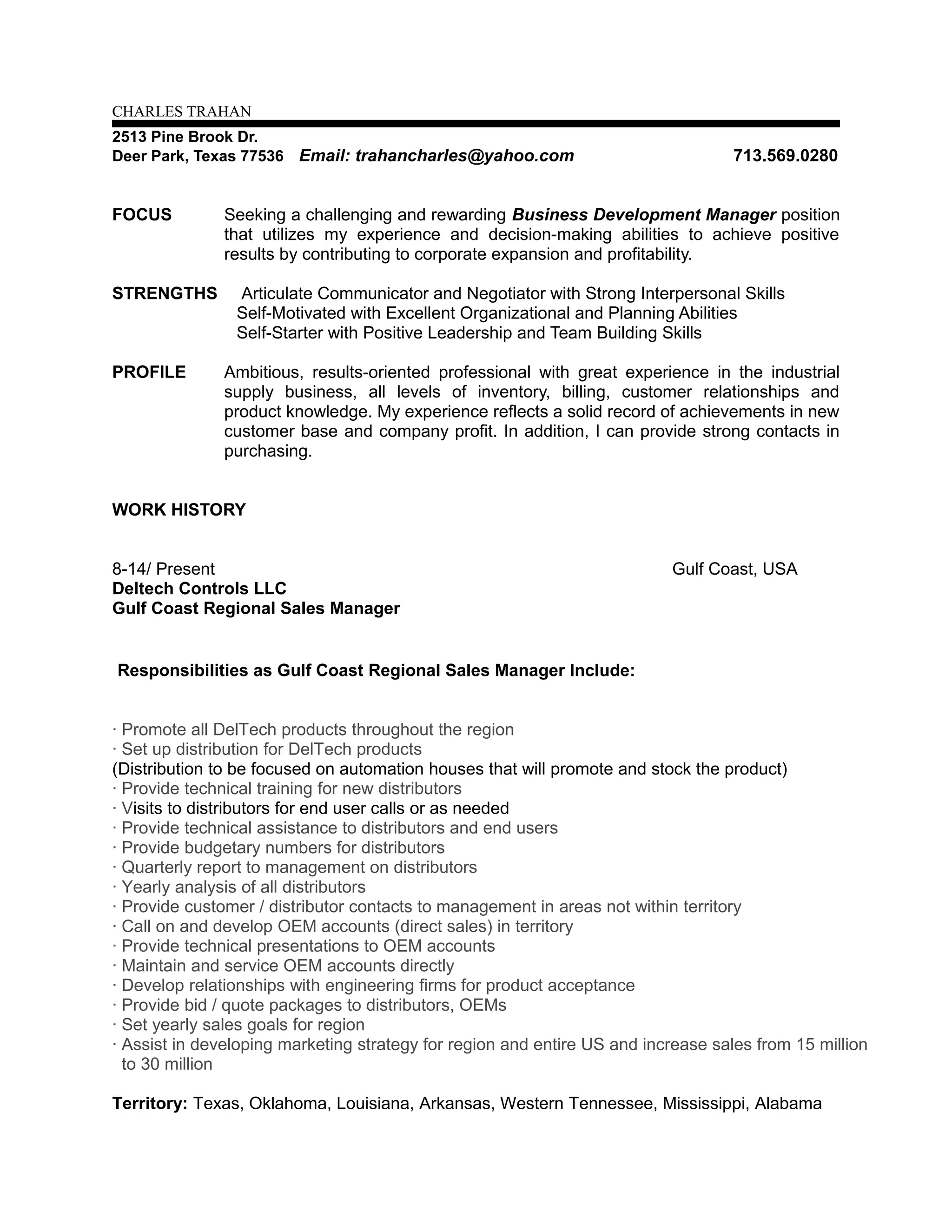 Chad Trahan RESUME Revised 8.27.14