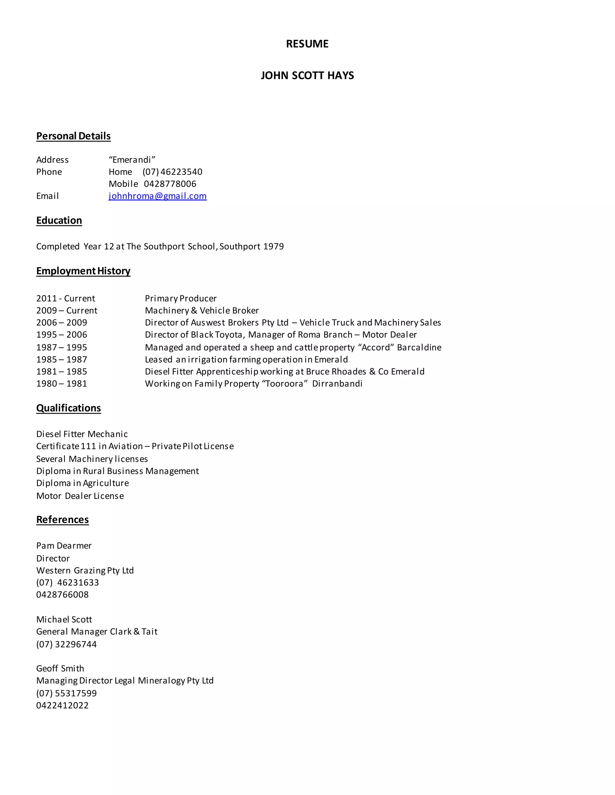 John Hays RESUME | DOCX
