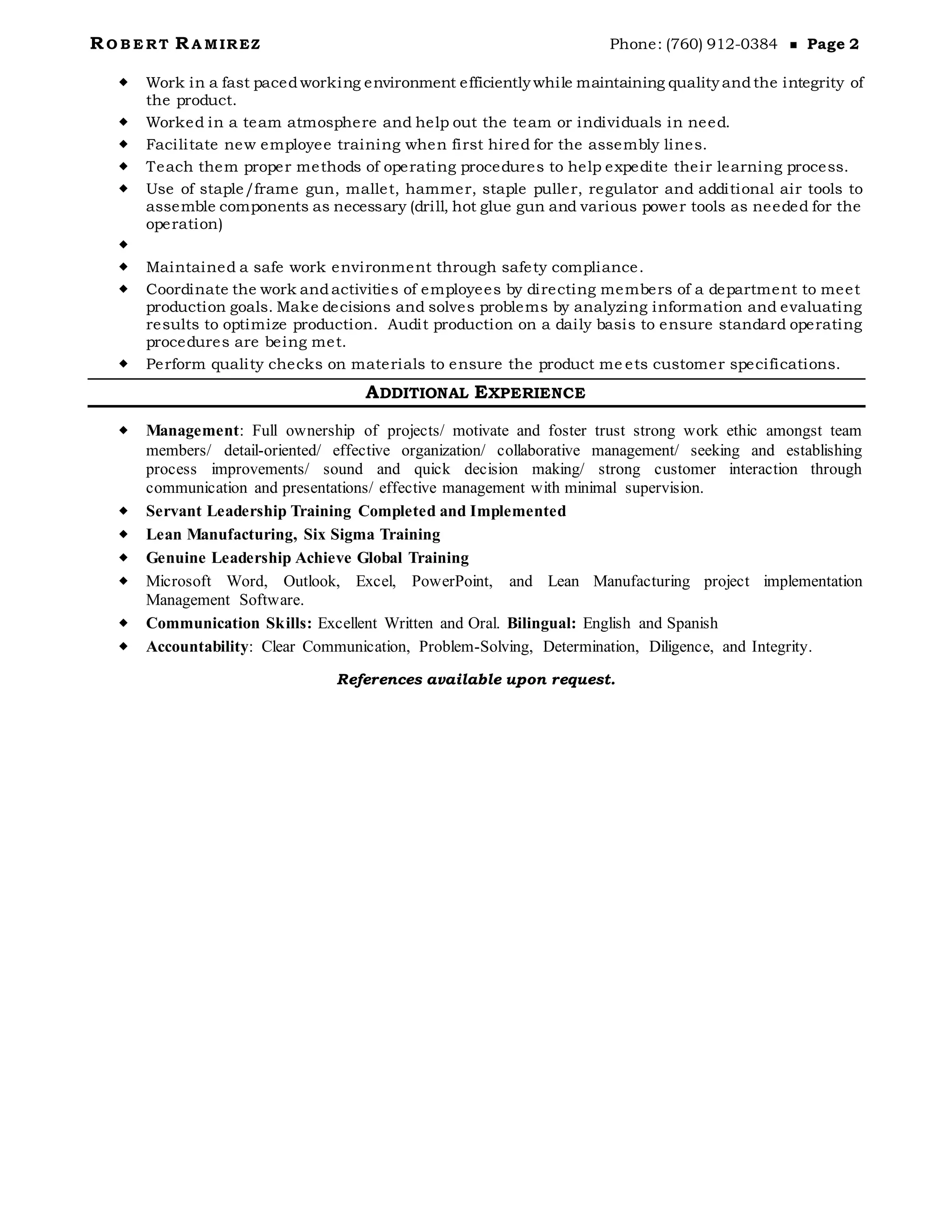 Robert Ramirez - Resume - New - Updated | DOCX