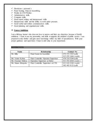 Evance_Mafuyeka's_CV.. | PDF