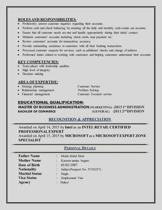 Banking Customer Service ll | DOCX